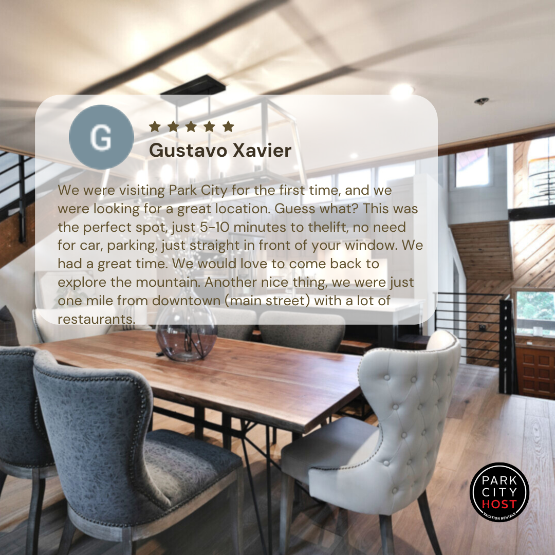 Another 5-star review from our guest Gustavo xavier! - Park City Host